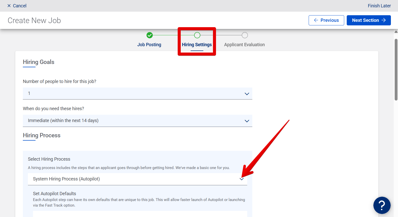 Adding Autopilot to a new job